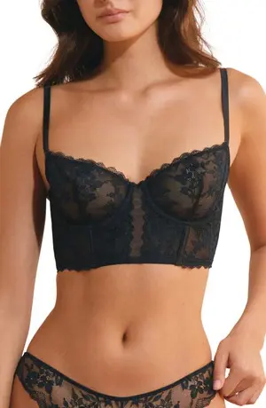 ETAM Heritage Underwire Bustier Bra - Navy