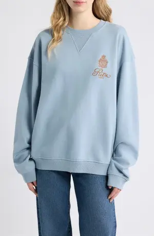 FRAME X The Ritz Paris Gender Inclusive Sweatshirt - Light Blue