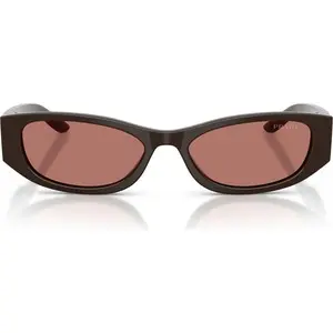 Prada Pr D22s 54mm Rectangular Sunglasses - Cigar/bordeaux