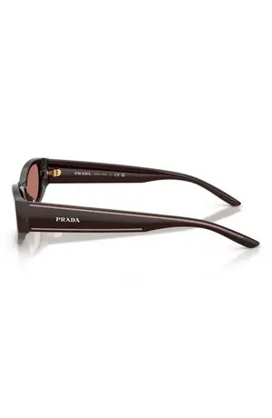 Prada Pr D22s 54mm Rectangular Sunglasses - Cigar/bordeaux