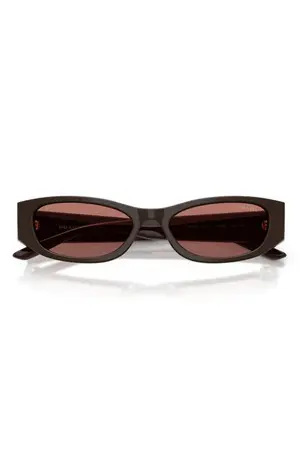 Prada Pr D22s 54mm Rectangular Sunglasses - Cigar/bordeaux