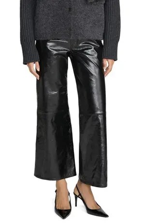 FRAME The Patent Leather Trousers - Black