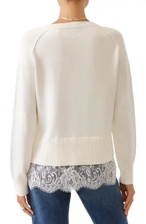 Fifteen Twenty Camila Lace Layered Sweater