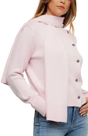 Fifteen Twenty Juni Asymmetrical Scarf Cardigan - Pink