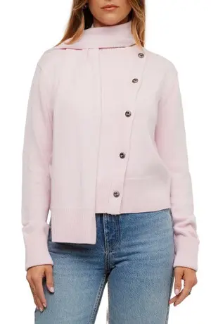 Fifteen Twenty Juni Asymmetrical Scarf Cardigan - Pink