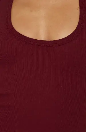 Princess Polly Baseline Rib Stretch Cotton Halter Minidress