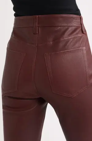 FRAME The Leather Reboot High Waist Bootcut Leather Pants