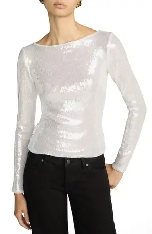 FRAME The Sequin Top - Cream