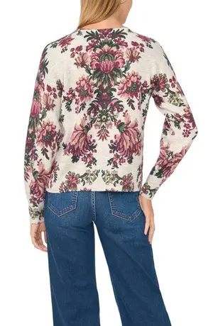 Vince Camuto Print Crewneck Sweater