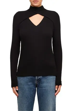 Fifteen Twenty Kari Crossover Ribbed Top