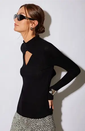 Fifteen Twenty Kari Crossover Ribbed Top