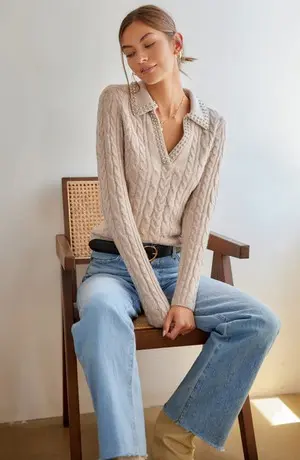 Fifteen Twenty Estelle Cable Knit Sweater