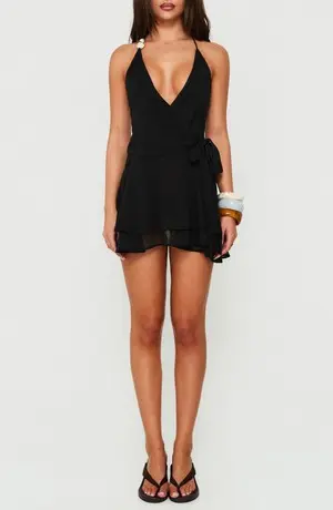 Princess Polly Two Tides Halter Wrap Minidress