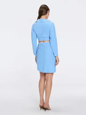 MOEVA Mirazur Gold Buttoned High-waist Mini Skirt - Blue