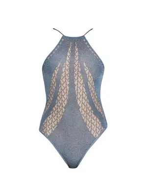 MOEVA Provence Halter Neck Knitted Swimsuit - Blue
