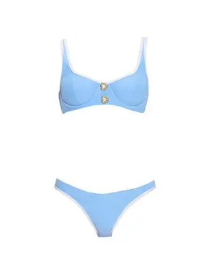 MOEVA Irene Mid Coverage Bikini Bottom - Blue