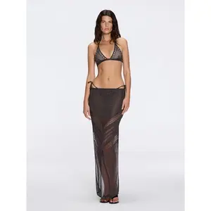 MOEVA Mercantour Metallic Knit High-waist Maxi Skirt - Black