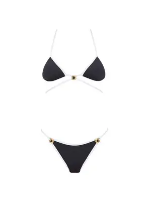 MOEVA Cobie Triangle Gold Detail Bikini Top - Black