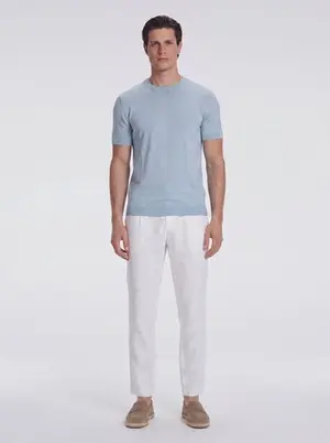 MOEVA Baron Round-neck Cotton T-shirt - Light/pastel Blue