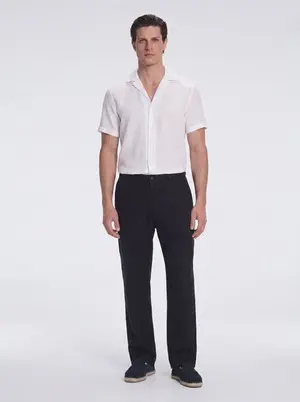 MOEVA Adrian Linen Straight-leg Pants - Black