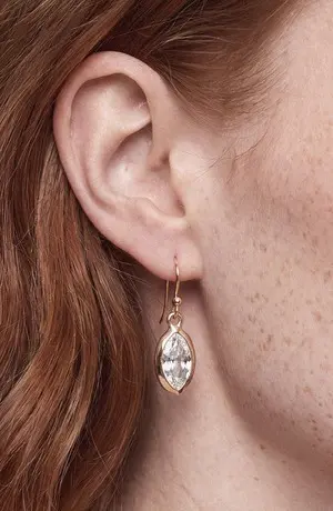Ettika Dainty Marquise Cubic Zirconia Drop Earrings