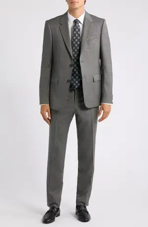 BOSS Houston Stretch Virgin Wool Suit - Black