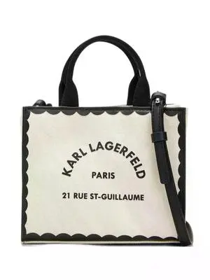 Karl Lagerfeld Mini Rue St-guillaume Scalloped Tote Bag - Neutrals