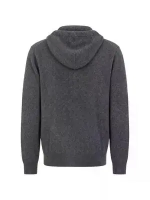THE (ALPHABET) Zip-up Cashmere Hoodie - Grey