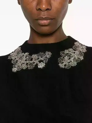 Chiara Boni La Petite Robe Crystal-embellished Three-quarter Sleeve Sweater