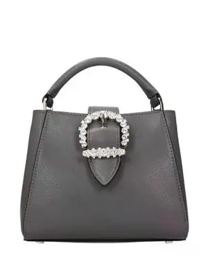 JIMMY CHOO Cheri Crystal-buckle Leather Tote Bag - Grey
