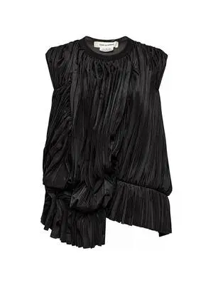 Comme Des Garçons Draped Pleated Blouse - Black