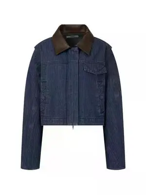 STUDIO TOMBOY Pinstripe-pattern Contrast-collar Jacket