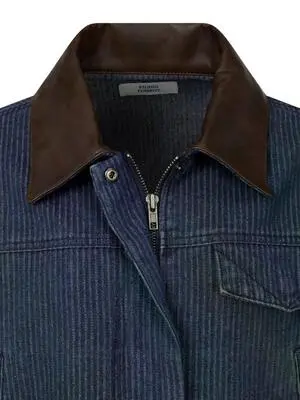 STUDIO TOMBOY Pinstripe-pattern Contrast-collar Jacket