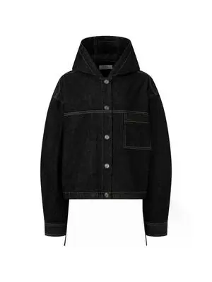 STUDIO TOMBOY Hooded Denim Jacket - Black