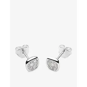 MISSOMA Molten Soft Square Pavé Sterling -plated Brass Stud Earrings