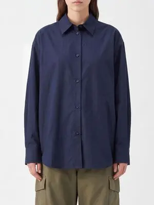 Loewe Slim Fit Cotton Shirt With French Collar And Concealed Placket - Navy
