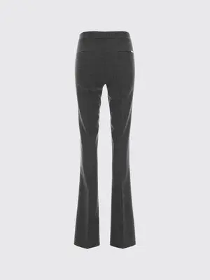 Blumarine Mid-rise Flared Trousers In Wool Blend - Grey
