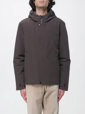 HESKIMO Padded Waterproof Nylon Windbreaker With Hood And Slim Fit - Brown