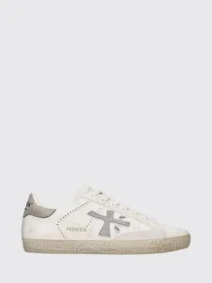 Premiata Stevend Calfskin Sneakers With Used Effect And Logo