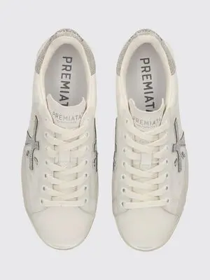 Premiata Stevend Calfskin Sneakers With Used Effect And Logo