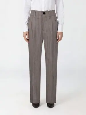 AMI Paris Striped High-waisted Virgin Wool Wide-leg Trousers