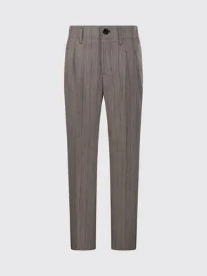 AMI Paris Striped High-waisted Virgin Wool Wide-leg Trousers