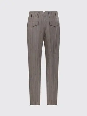 AMI Paris Striped High-waisted Virgin Wool Wide-leg Trousers