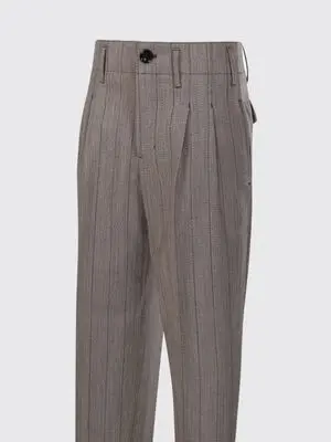 AMI Paris Striped High-waisted Virgin Wool Wide-leg Trousers