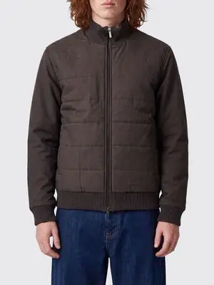 FAY Quilted Waterproof Puffer Jacket With High Collar - Coffee