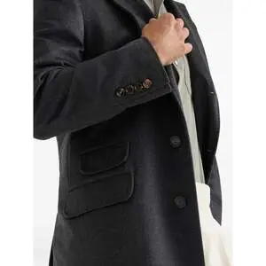 Brunello Cucinelli Grey Coats Single Breasted Coats