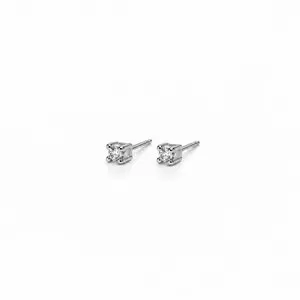THE JEWELLERY STORE LONDON Crystal Tiny Studs In Sterling Silver - Silver/white