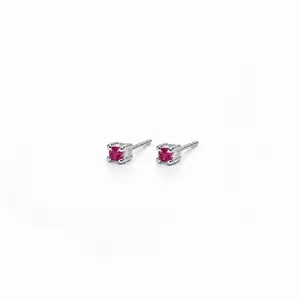 THE JEWELLERY STORE LONDON Pink Quartz Tiny Studs In Sterling Silver - Pink/silver