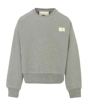 MSGM Logo-print Crew-neck Sweatshirt - Grey
