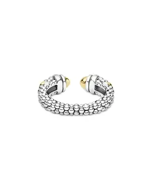 Lagos Sterling & 18k Yellow Gold Signature Caviar Mini Versa Stack Ring